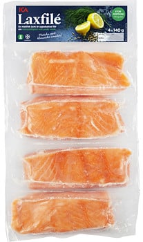 Laxfilé Fryst 4-p (ICA) - Så många kalorier innehåller en förpackning