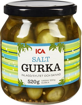 Saltgurka (ICA) - Så många kalorier innehåller en förpackning